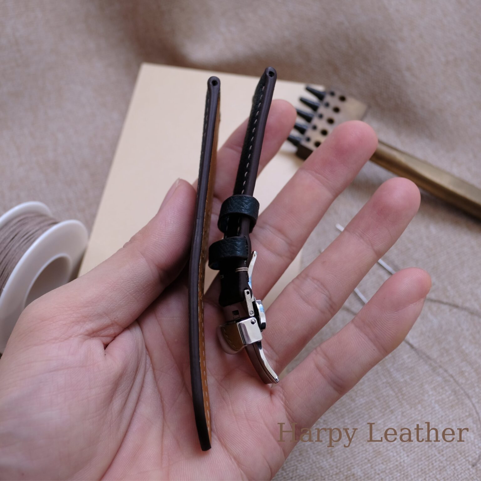 Blue Watch Strap & Band - Handmade leather watch strap - HARPY LEATHER