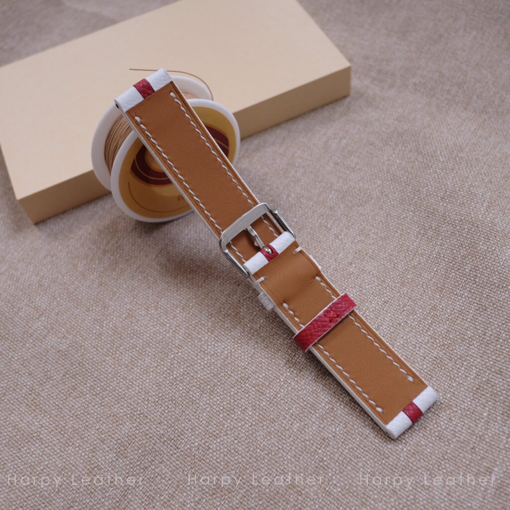 Blue leather watch strap - handmade leather watch strap & band