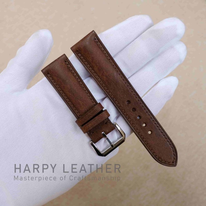 Pueblo Dark Brown Watch Strap - Handmade leather watch straps & bands