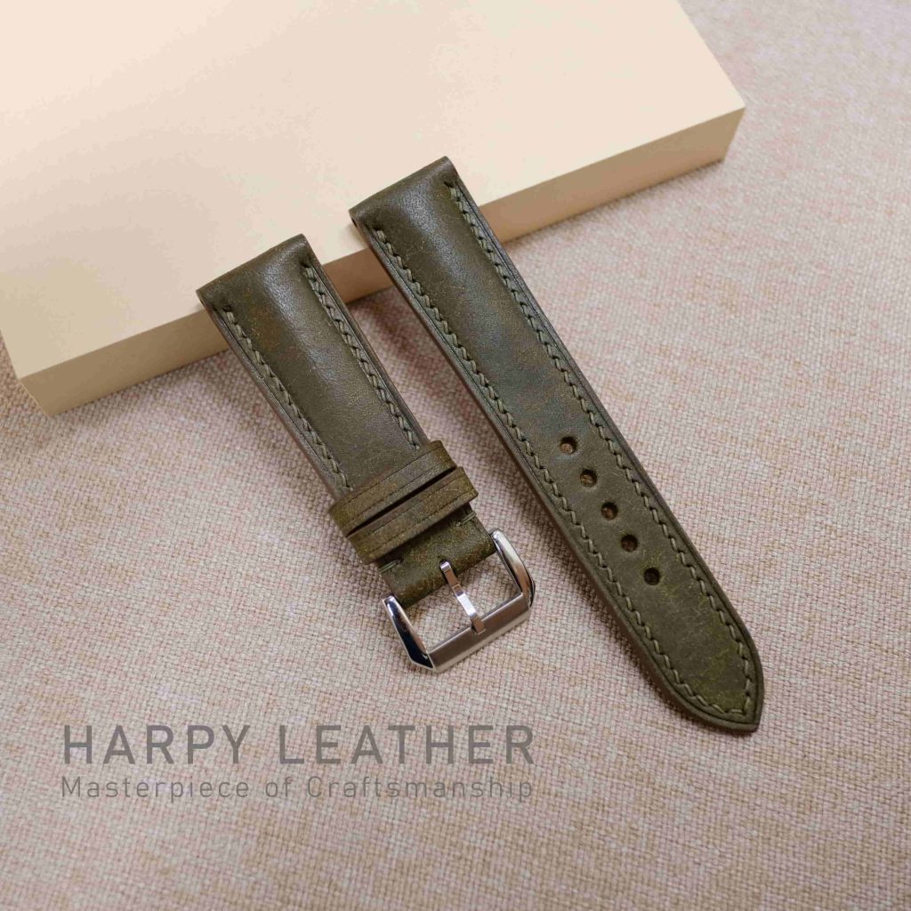 Pueblo Olive Watch Strap - Timeless Elegance - Handcrafted - Harpy Strap