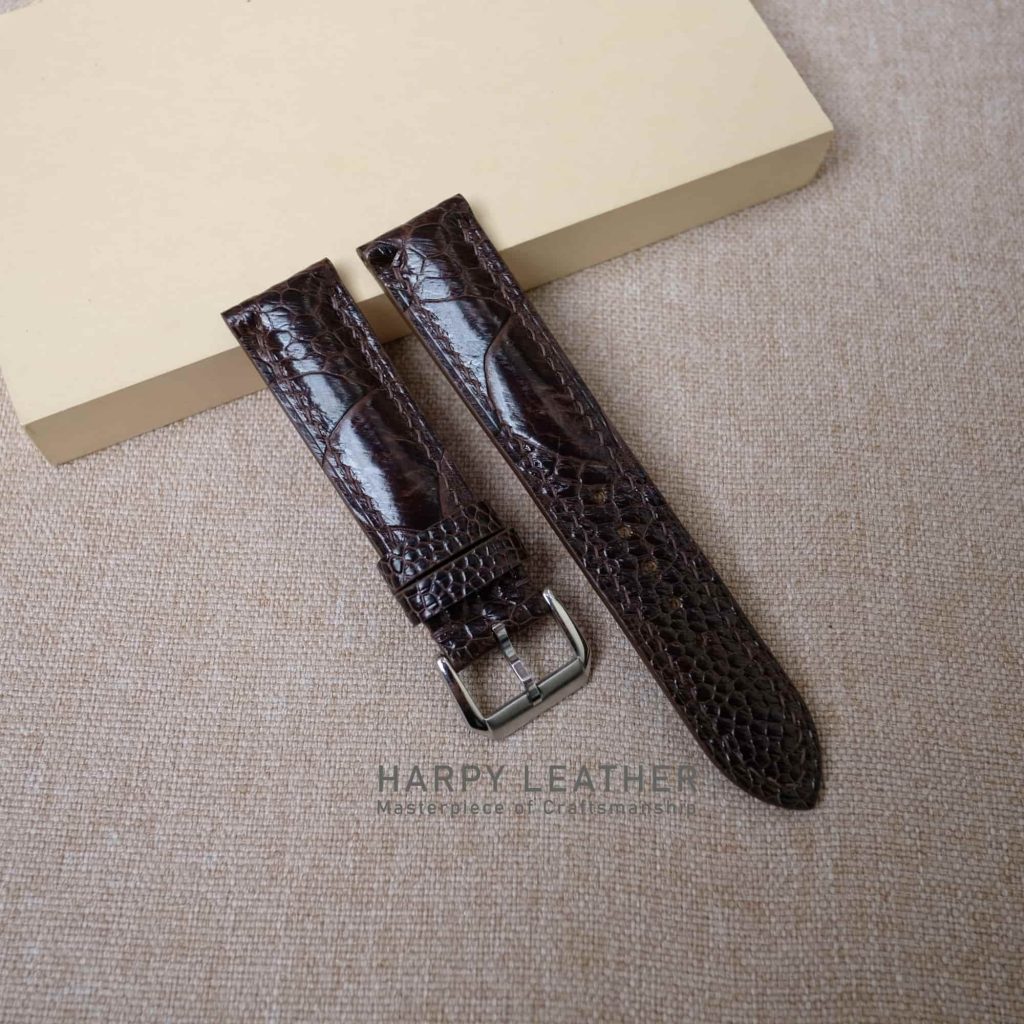 Ostrich watch strap & band - Hand stitched and finished - HARPY