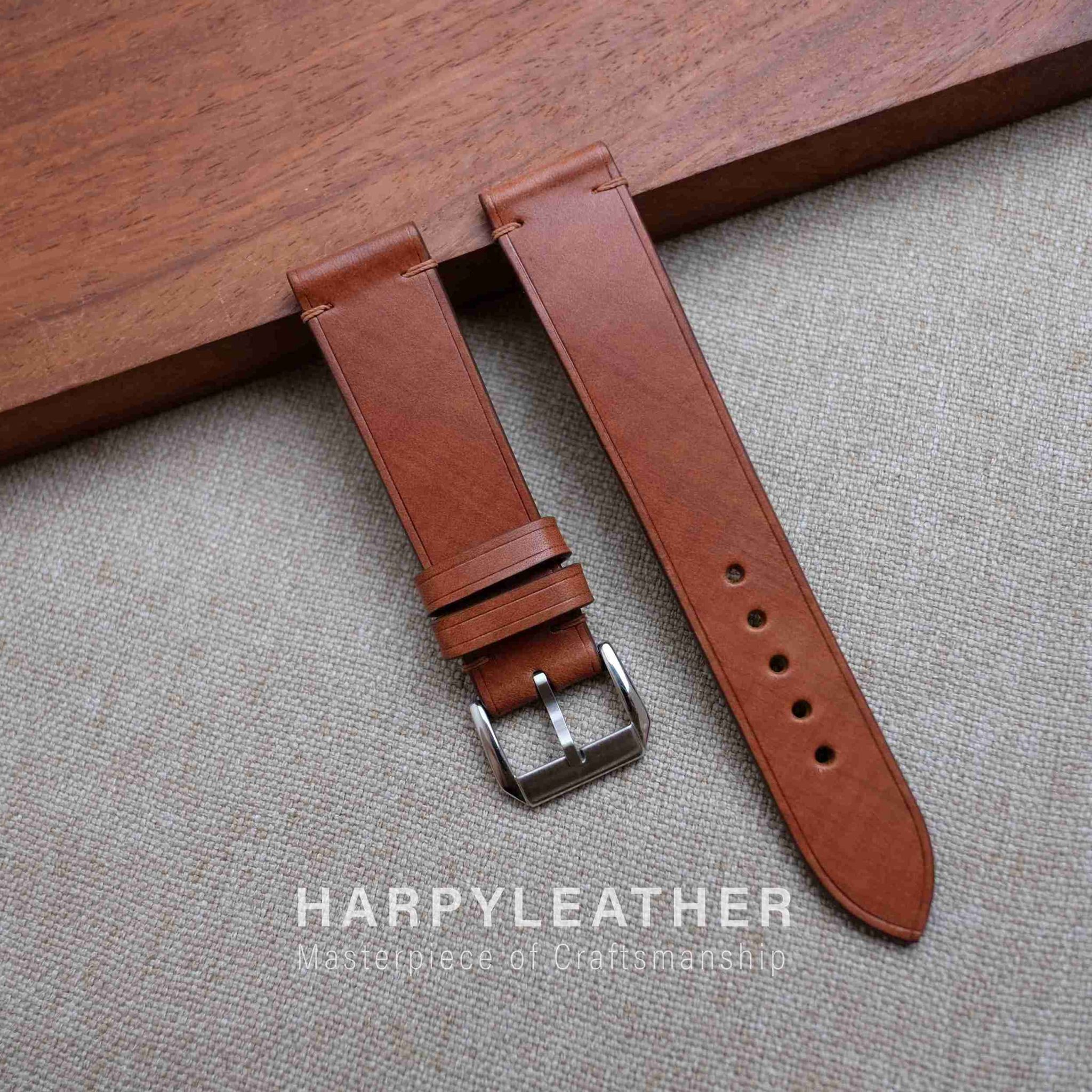 Brown Mozart Slim Watch Strap - Timeless Elegance - Handcrafted