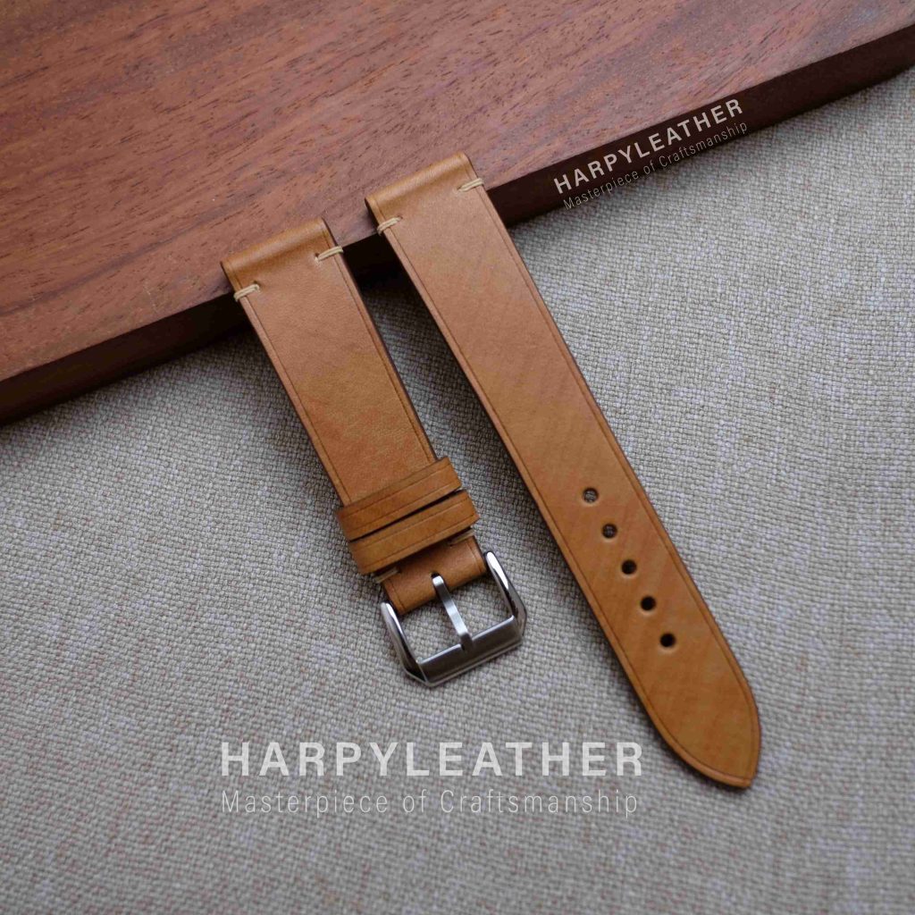 Light Brown Mozart Slim Watch Strap - Timeless Elegance - Handcrafted.