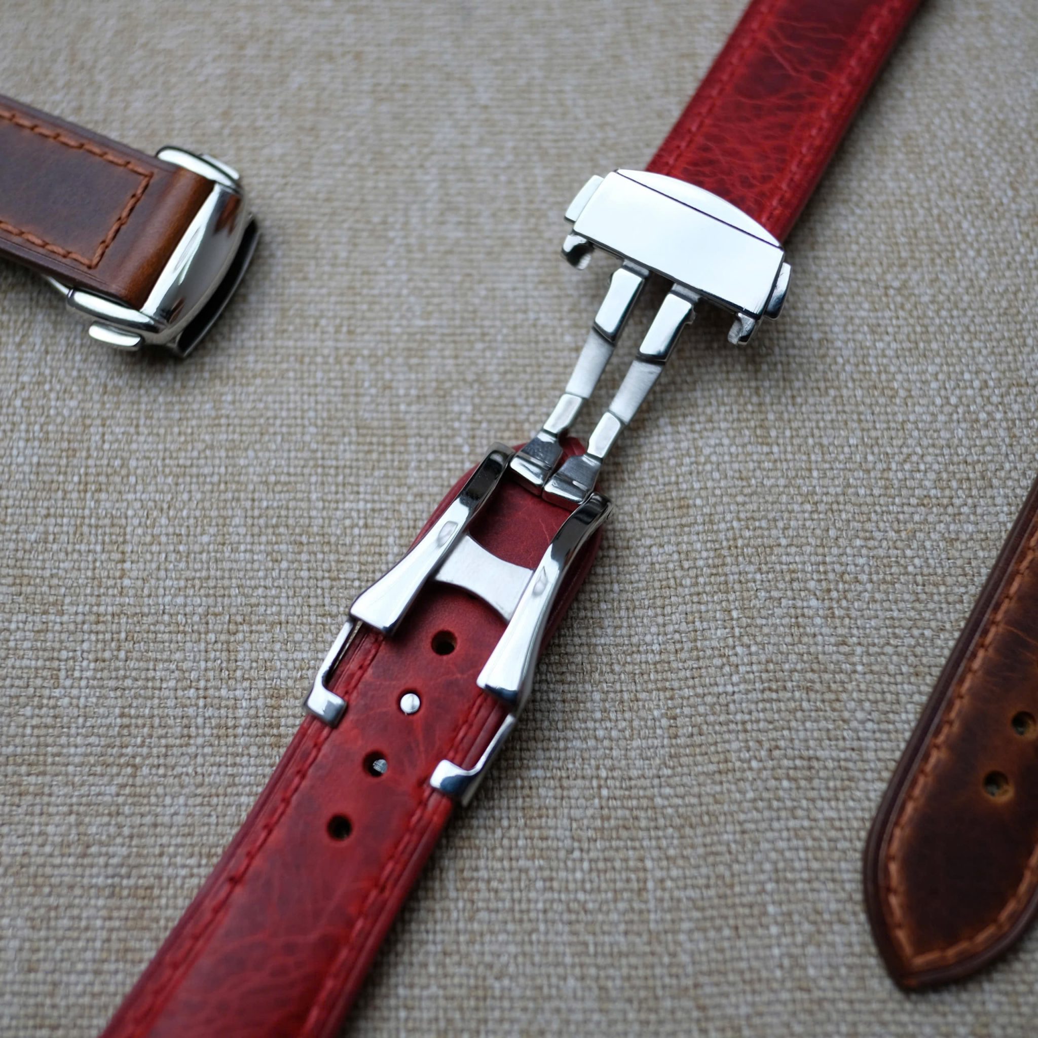 Purple Buttero Strap Omega Style Clasp - Timeless Elegance - Handcrafted.